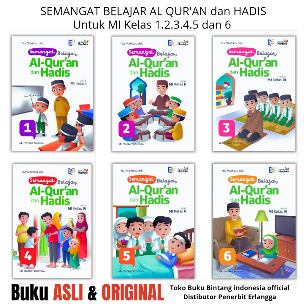 Jual ERLANGGA - SEMANGAT BELAJAR AL QUR'AN DAN HADIS Untuk Kelas 1,2,3,4,5 dan 6 MI Kurikulum ...