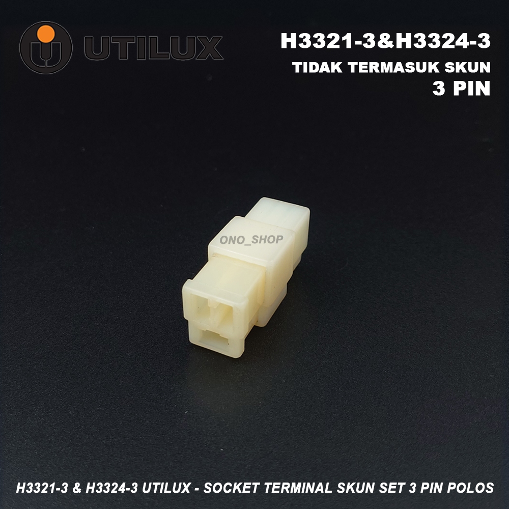 Jual H3321-3 & H3324-3 Utilux - Socket Terminal Skun Set 3 Pin Polos | Shopee Indonesia
