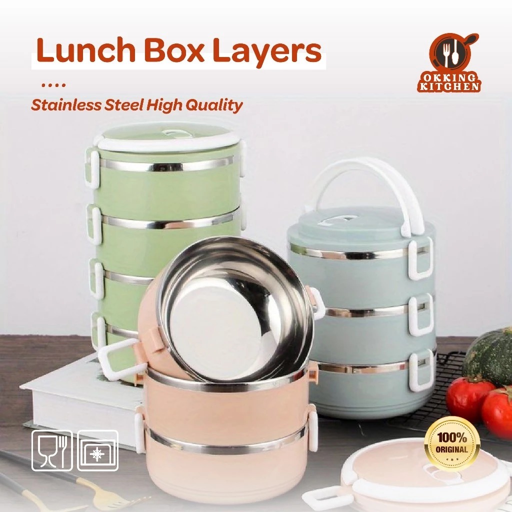 Jual Rantang Lunch Box 4 Susun Polos Lucu Elegan Tempat Bekel Makanan ...