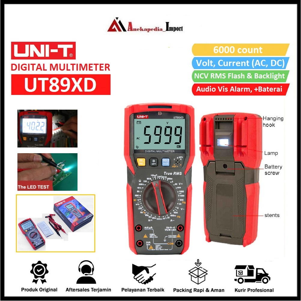 Jual UNI-T UT89XD - Multimeter Multitester Avometer Voltmeter Digital ...