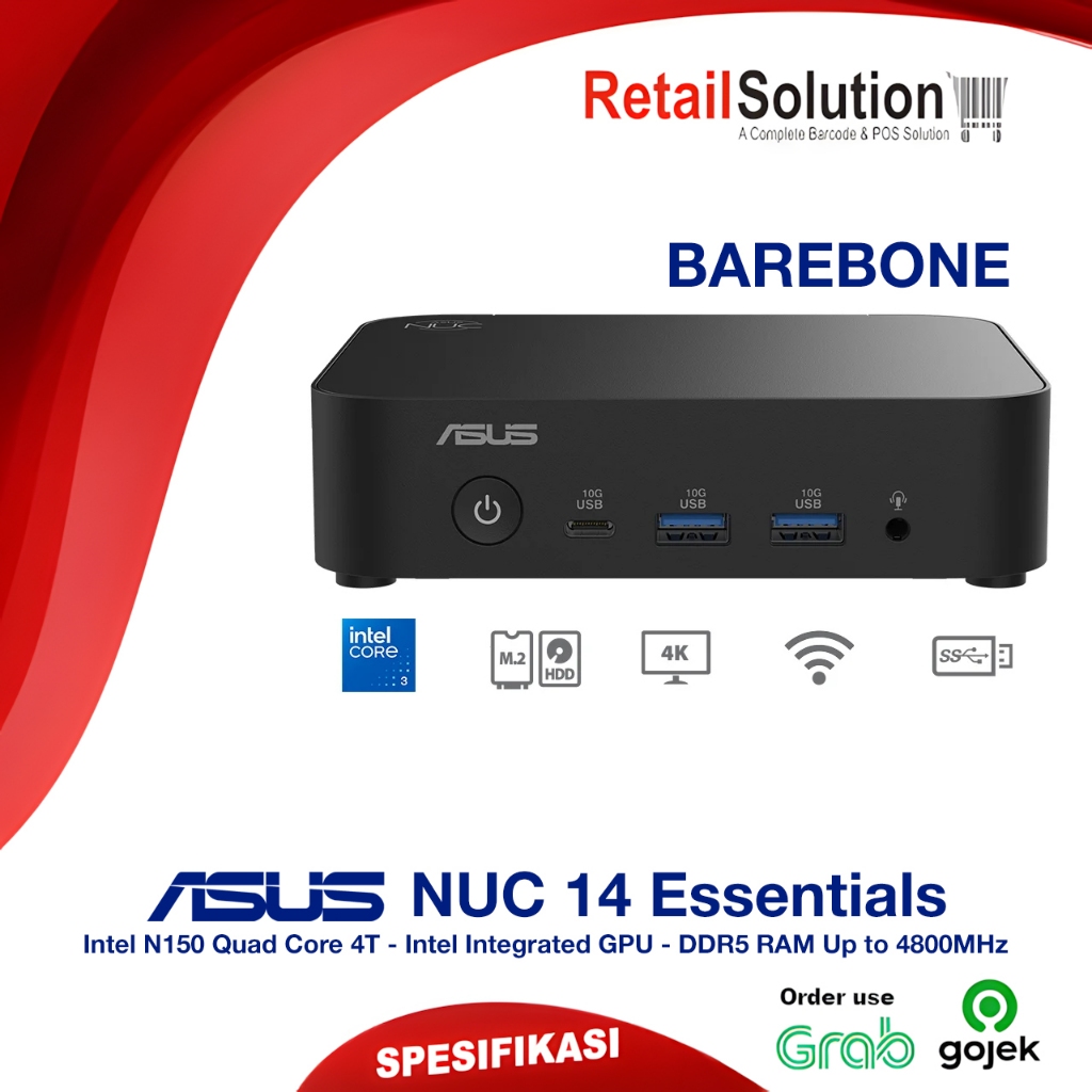 Jual Mini PC Intel N150 DDR5 NVME SATA - Asus NUC 14 NUC14 Essential NUC14MNK RNUC14MNK1500000 ...