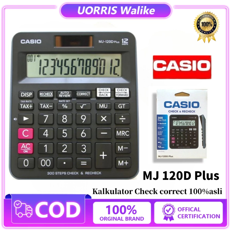 Jual Kalkulator Casio DJ-120D PLUS/MJ-120D PLUS CHECK CORRECT | Shopee Indonesia