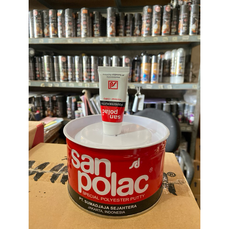 Jual Dempul Sanpolac 1 kg Sanpolac Dempul Plastik Besi DLL Sanpolac 1kg ...