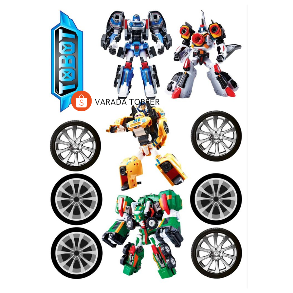 Jual Topper TOBOT TRANSFORMER Free Custom Nama dan Umur | Hiasan Cake ...