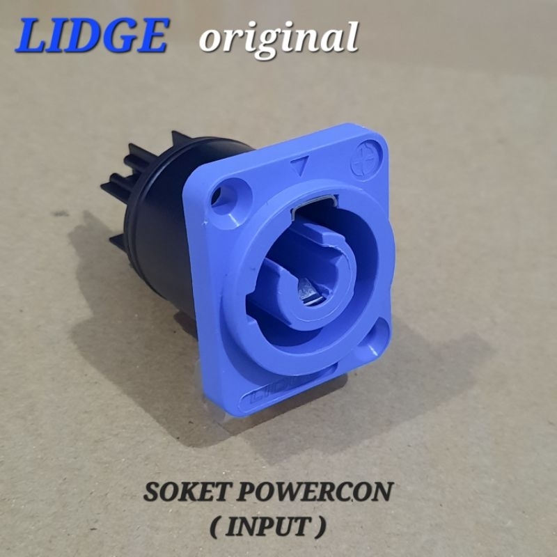 Jual soket powercon LIDGE BIRU soket konektor listrik ( input ...