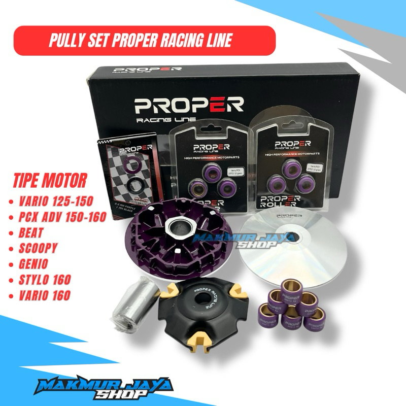 Jual PULLY SET ROLLER PROPER RACING LINE VARIO 125-150 PCX ADV 150 BEAT ...