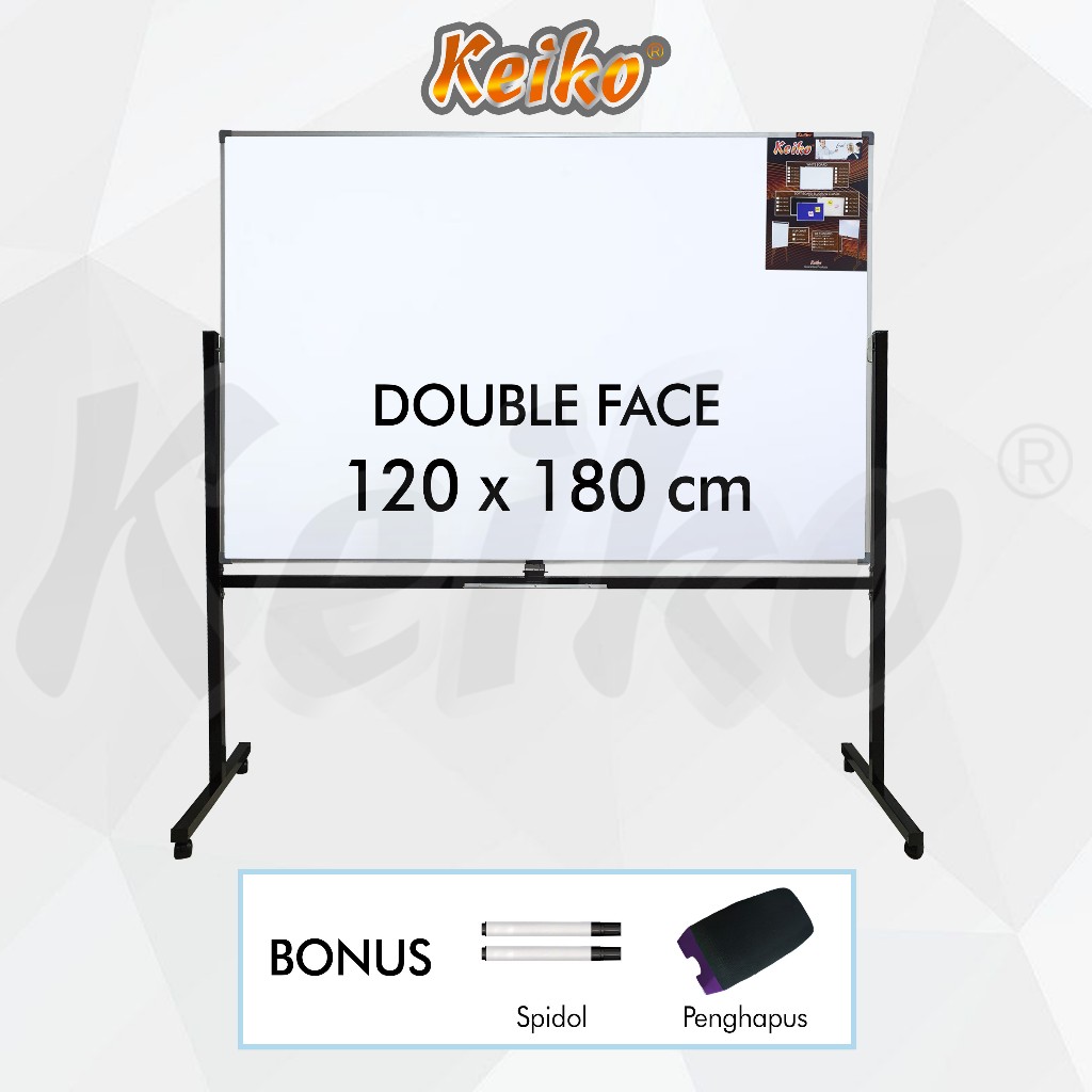 Jual Papan Tulis Whiteboard / White Board Standing Double Face Keiko ...