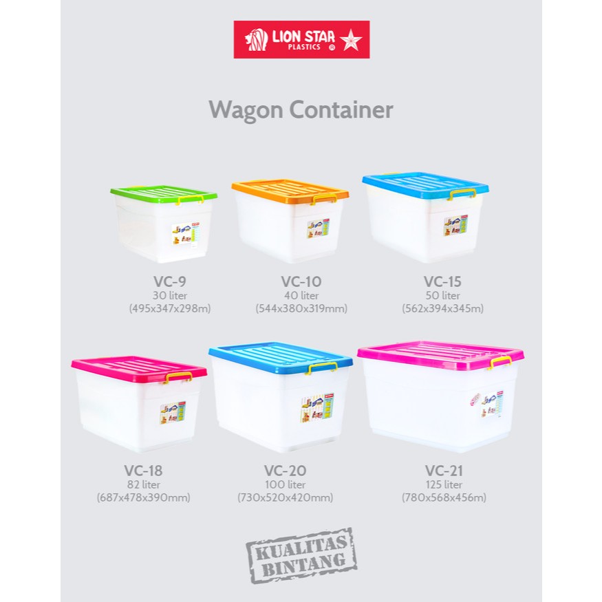 Jual CONTAINER BOX LION STAR 30L 40L 50L 82L 100L 125L WAGON VC -9 10 ...