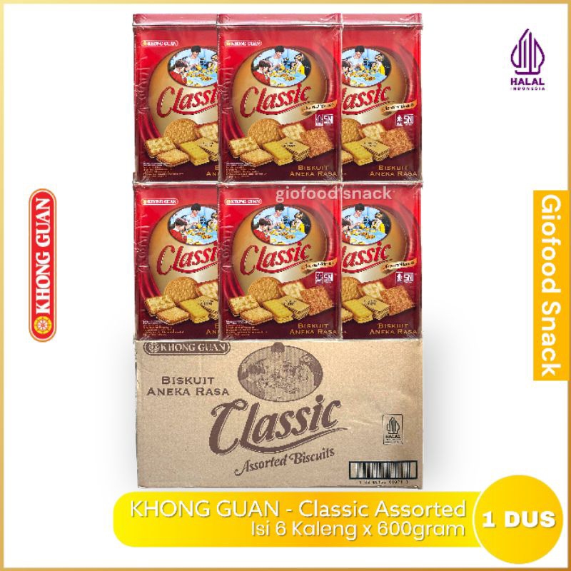 Jual KHONG GUAN CLASSIC 1 Kardus isi 6 x 600gr Kaleng Besar - Assorted Biscuits Biskuit Aneka ...