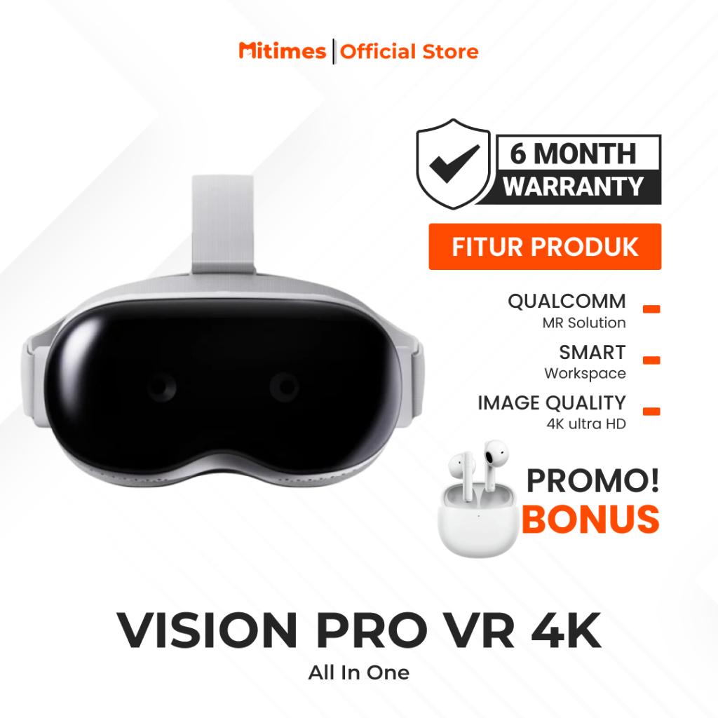 Jual Vision Pro VR Glasses AIO Virtual Reality Android 8.1 4K Ultra HD ...