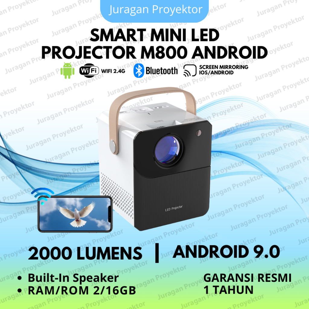Jual Proyektor Android 9.0 Wifi 2000 Lumens LED M800 | Proyektor ...