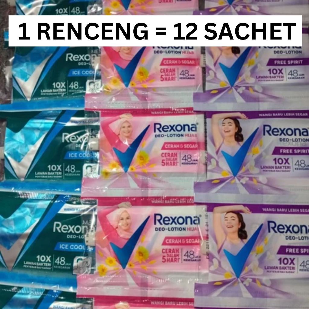 Jual ( 1 RENCENG ISI 12 SACHET ) Rexona Sachet Deolotion Free Spirit ...
