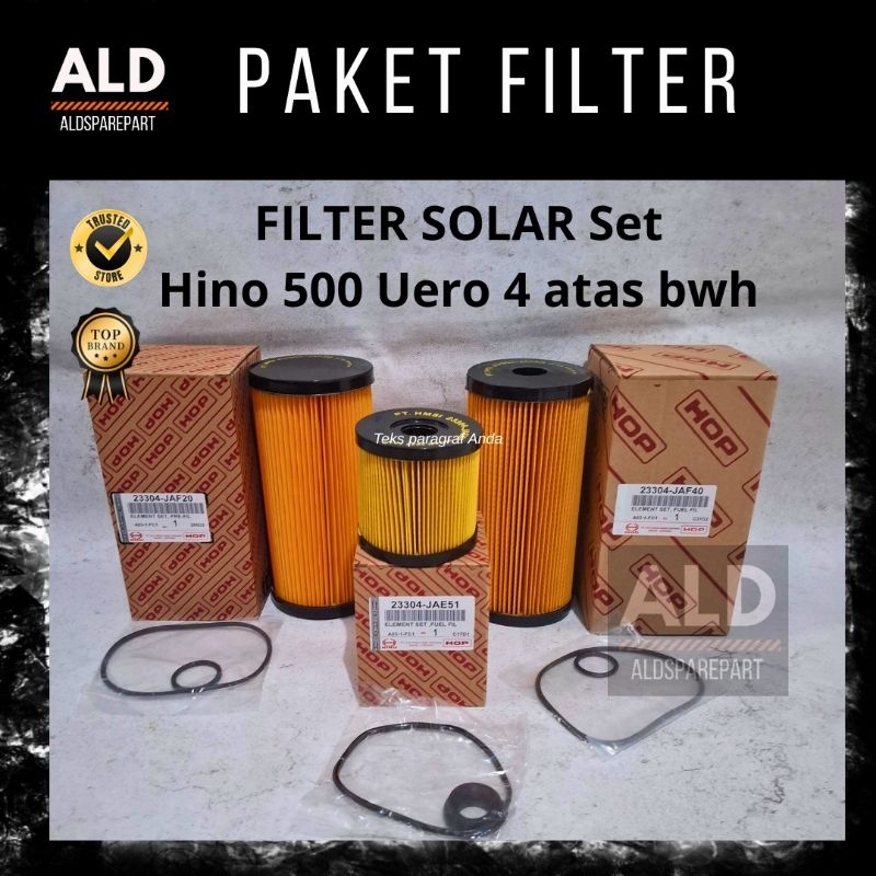 Jual Paket Filter Solar Set Hino 500 Uero4 Atas dan bawah 23304-JAE51 ...