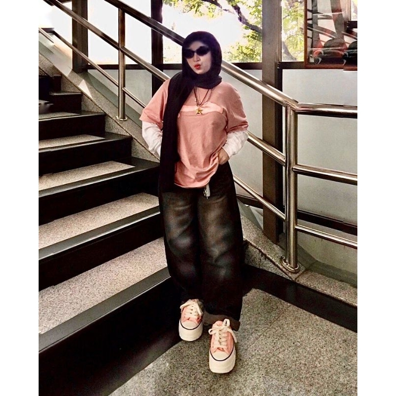 Jual Kaos Arabic | T-shirt Double Sleeve 24S Yesunday - Habun Pink ...