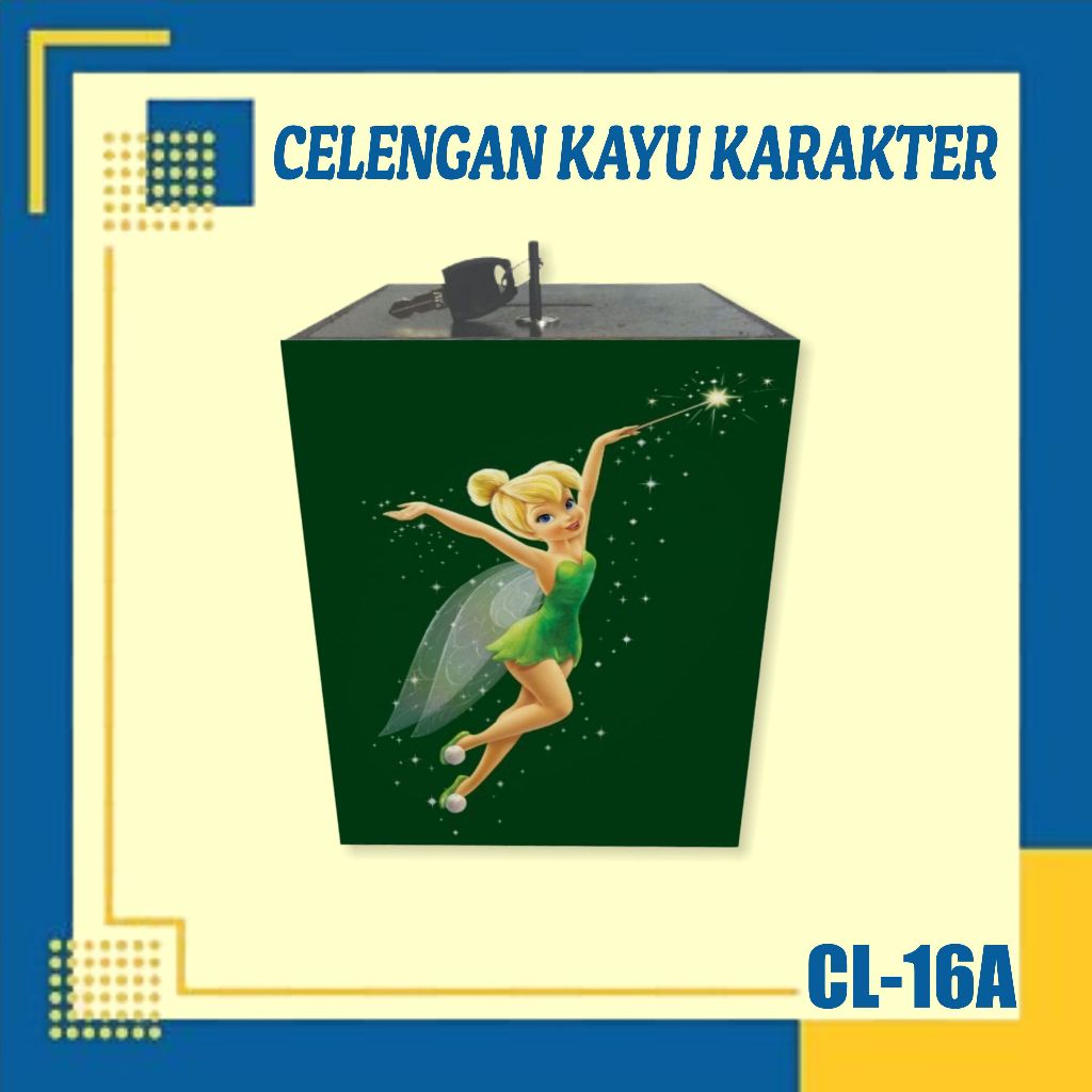 Jual CELENGAN KAYU ANAK KARAKTER TINKERBELL KARTUN LUCU, KOTAK TABUNGAN ...