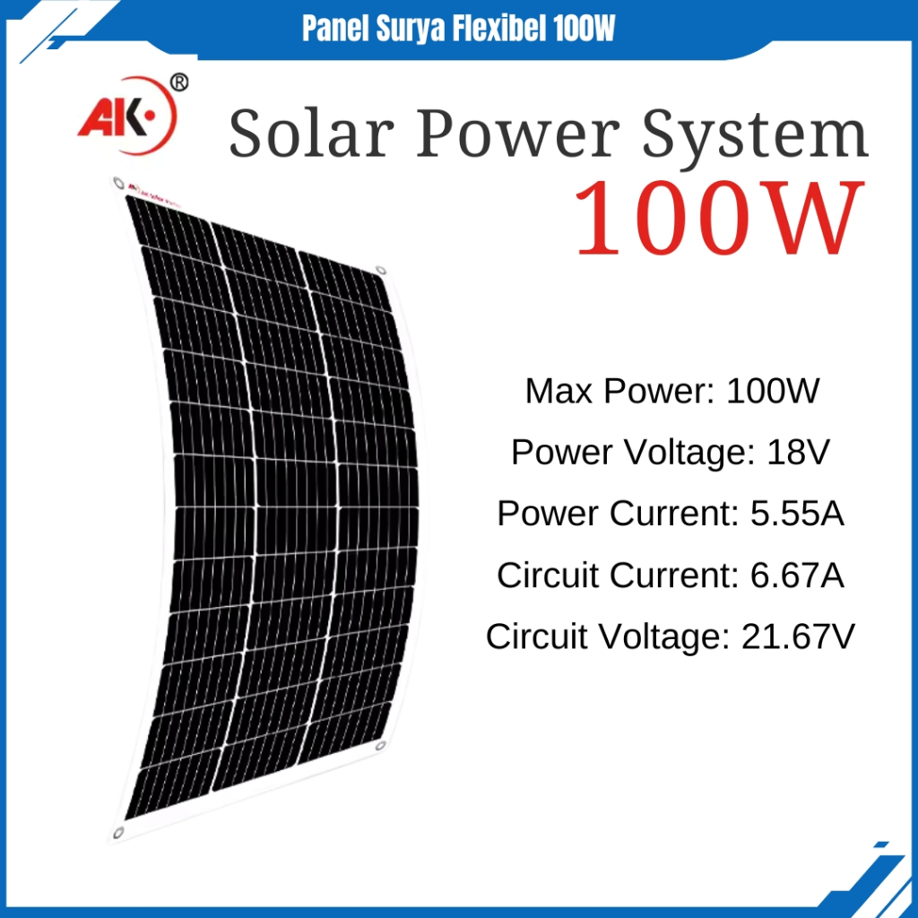 Jual Panel Surya 100WP - Mono , Solar Panel Flexible 100W Panel Surya ...