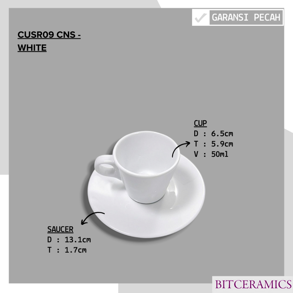 Jual Cangkir Espresso 50ML (1PSG) Putih Polos By Indo Keramik / Cup ...
