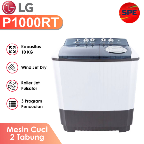 Jual MESIN CUCI 2 TABUNG LG KAPASITAS 10 KG P1000RT / P1000RTM GARANSI ...