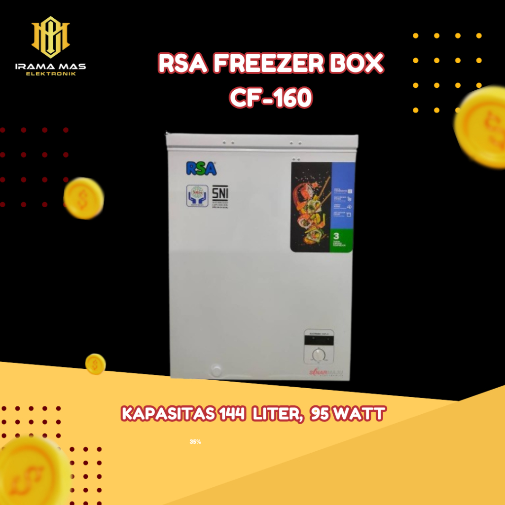 Jual CHEST FREEZER RSA CF-160 LEMARI BOX PEMBEKU CF 160 144 LITER ...