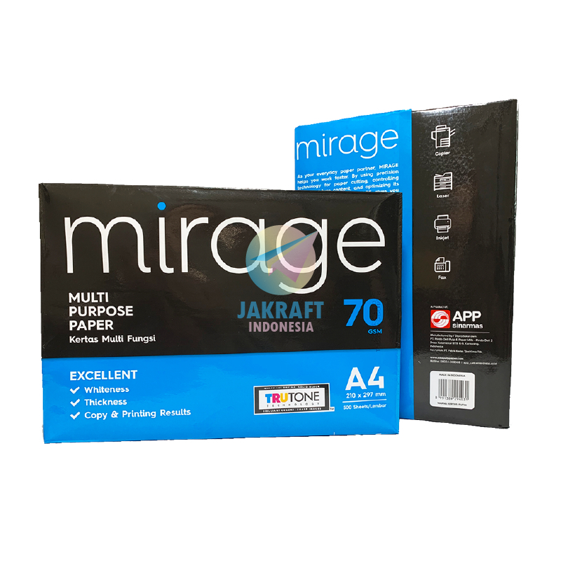 Jual (500 Lembar) Kertas HVS A4 70 Gsm Gram MIRAGE Copy Copier Paper dari Sinar Dunia Seperti ...