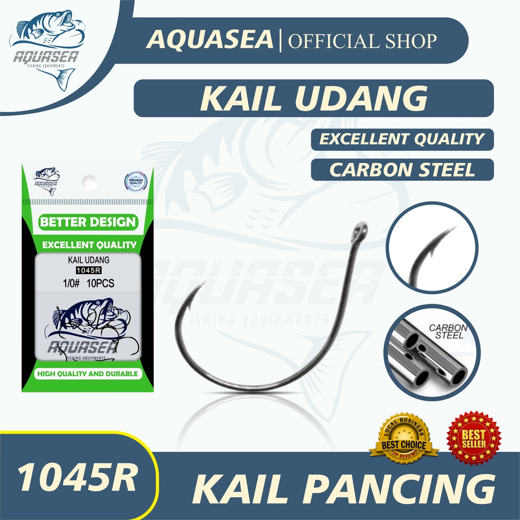 Jual AQUASEA Kail Udang 1045R Hook Fishing Accessories Ringed High ...