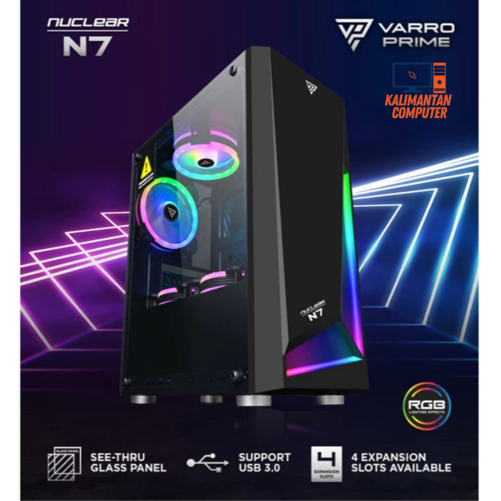 Jual CASING PC Varro Prime Nuclear N7 hitam casing gaming | Shopee ...