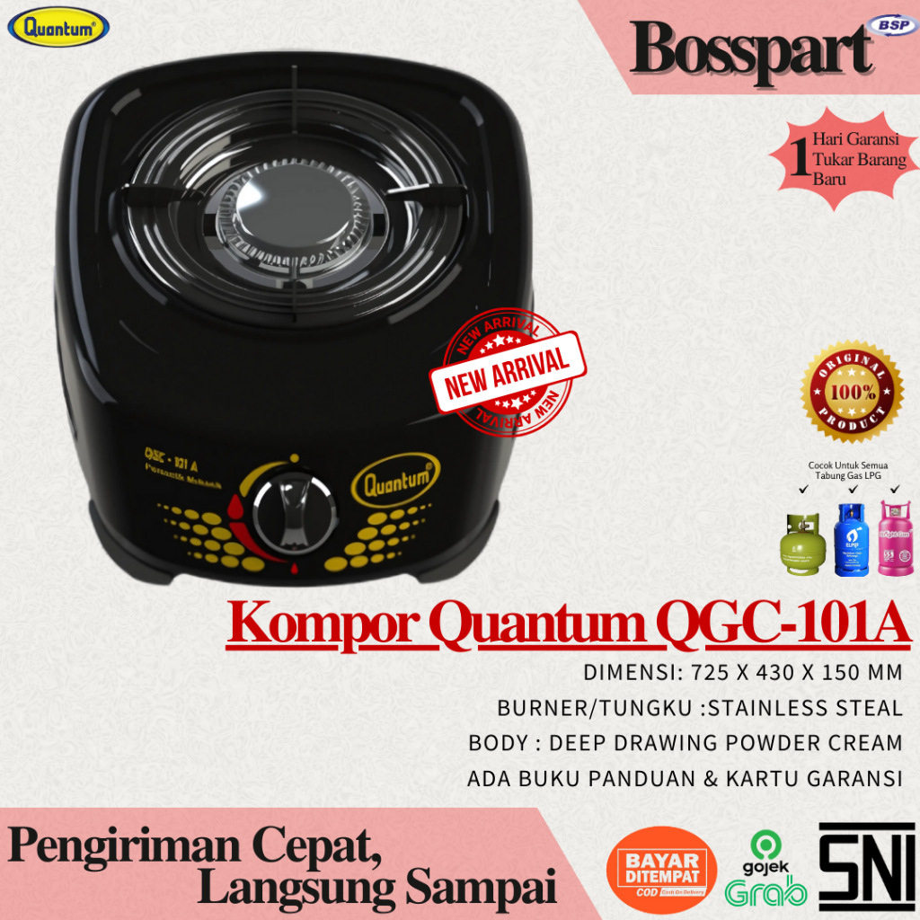 Jual QUANTUM Kompor Gas 1 Tungku QGC-101R / Kompor Gas Quantum QGC-101A ...