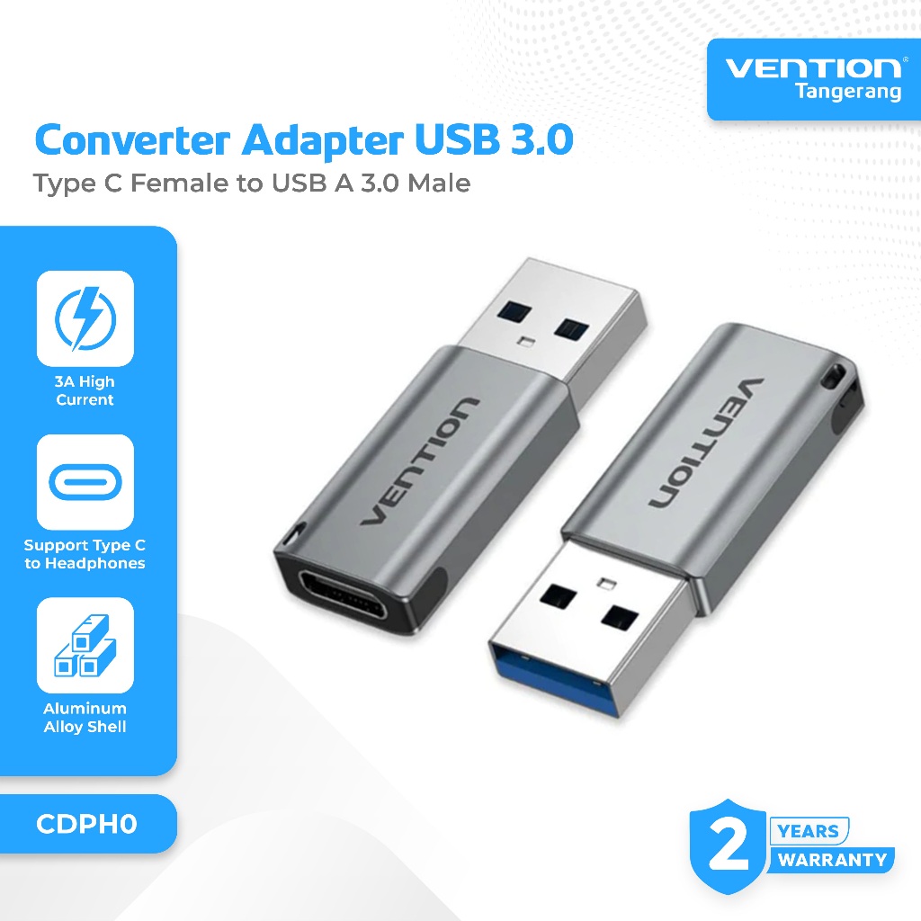 Jual Vention Adapter Converter OTG USB A 3.0 Male to Type C Female ...