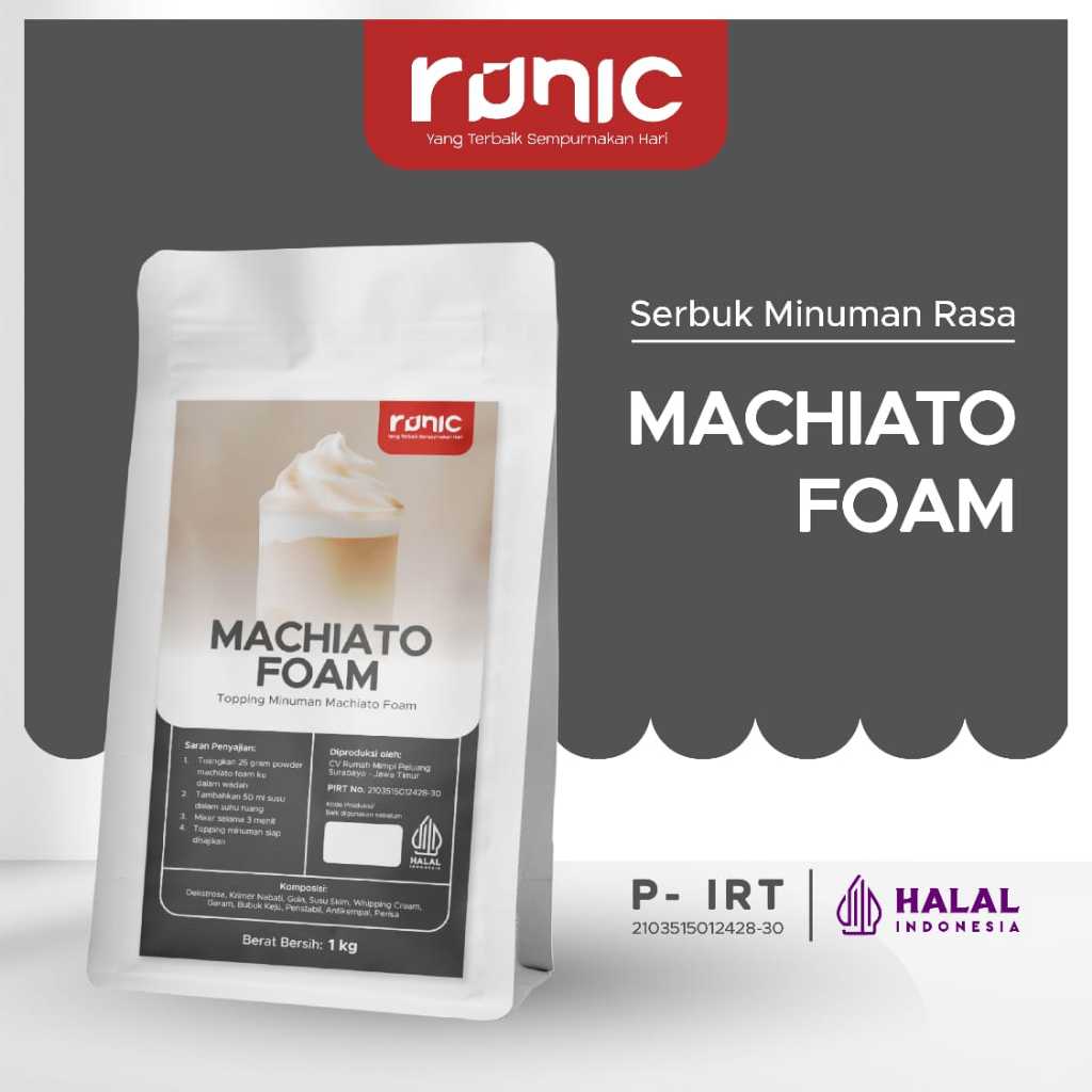 Jual Topping Minuman MACHIATO FOAM 1kg RUNIC - Premium Powder | Shopee ...