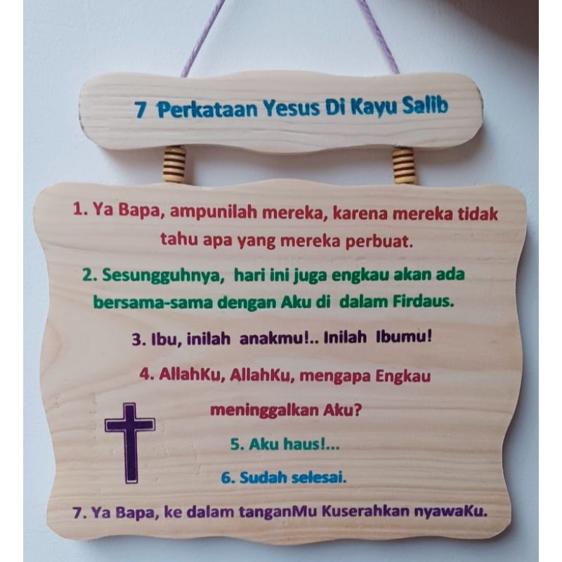 Jual Hiasan Dinding 7 Perkataan Yesus Di Kayu Salib | Shopee Indonesia