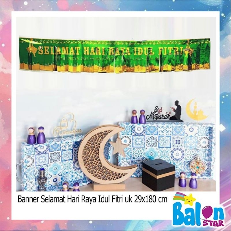 Jual MURAH !! Hiasan BANNER idul fitri plastik / BANNER HOLOGRAM ...