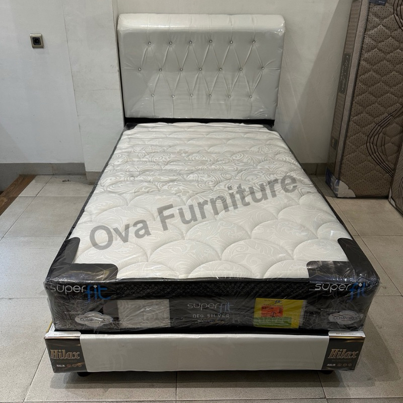 Jual SPRING BED MATRAS KASUR COMFORTA NEO SILVER 1 SET (DIVAN + SANDARAN CUSTOM) | Shopee Indonesia