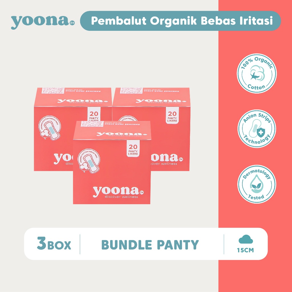 Jual YOONA Bundle Panty Liners | 20's - 15cm / Pembalut Organik ...