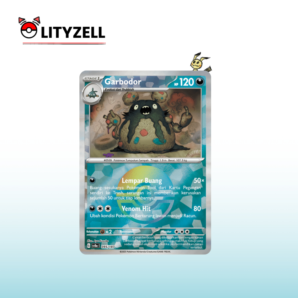 Jual 095/187 Pokeball Pokemon TCG Indonesia Garbodor SV8a | Shopee Indonesia
