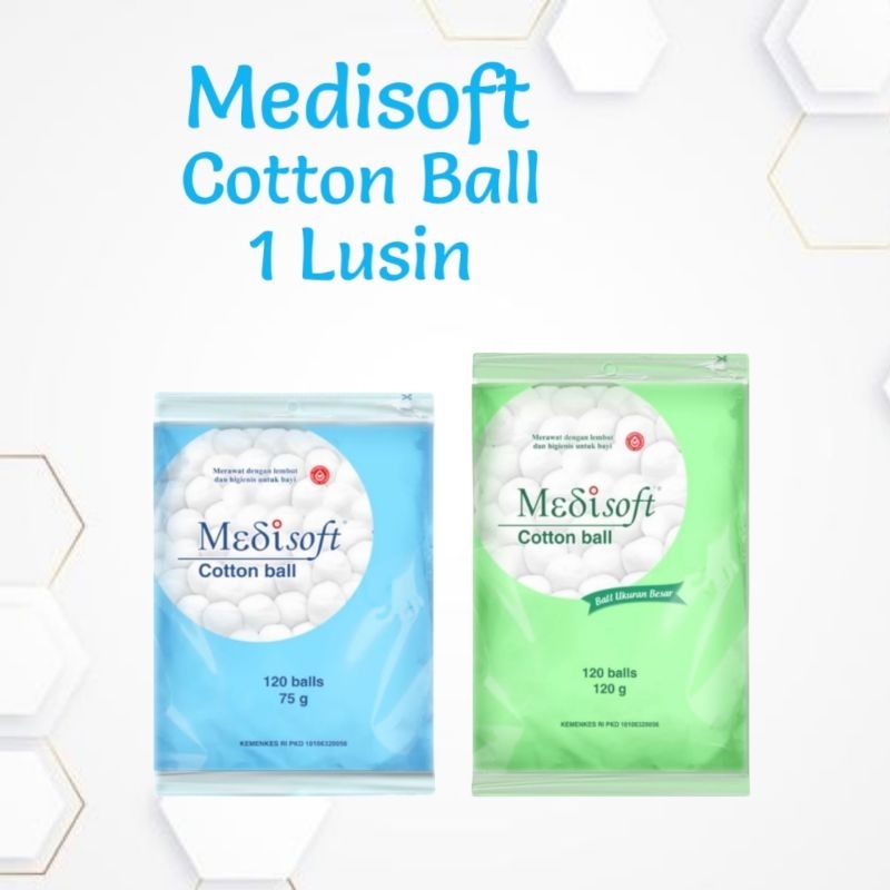 Jual ( 1 LUSIN ) MEDISOFT COTTON BALL 75 GRAM | MEDISOFT COTTON BALL ...