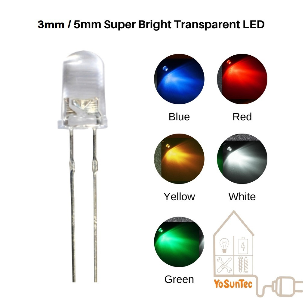 Jual Focus LED Red 5mm Diode Super Bright Round Clear Transparant merah ...