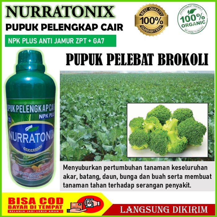 Jual PUPUK PELENGKAP CAIR NPK PLUS ANTI JAMUR ZPT + GA7 NURRATONIX Pupuk Pelebat Brokoli Terbaik ...