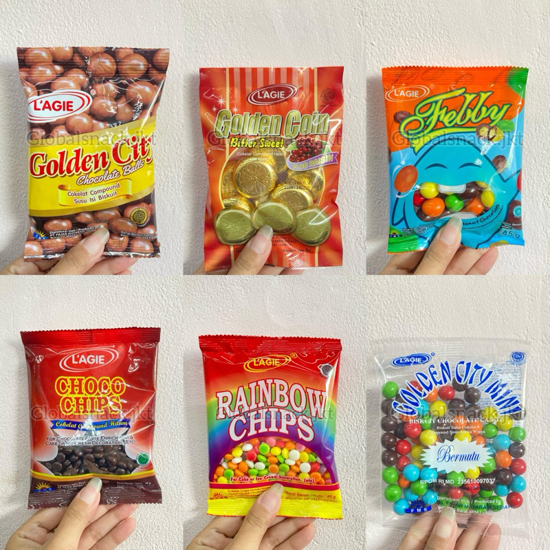 Jual L'AGIE CHOCO CHIPS / GOLDEN CITY MINI BISCUIT CHOCOLATE / GOLDEN ...