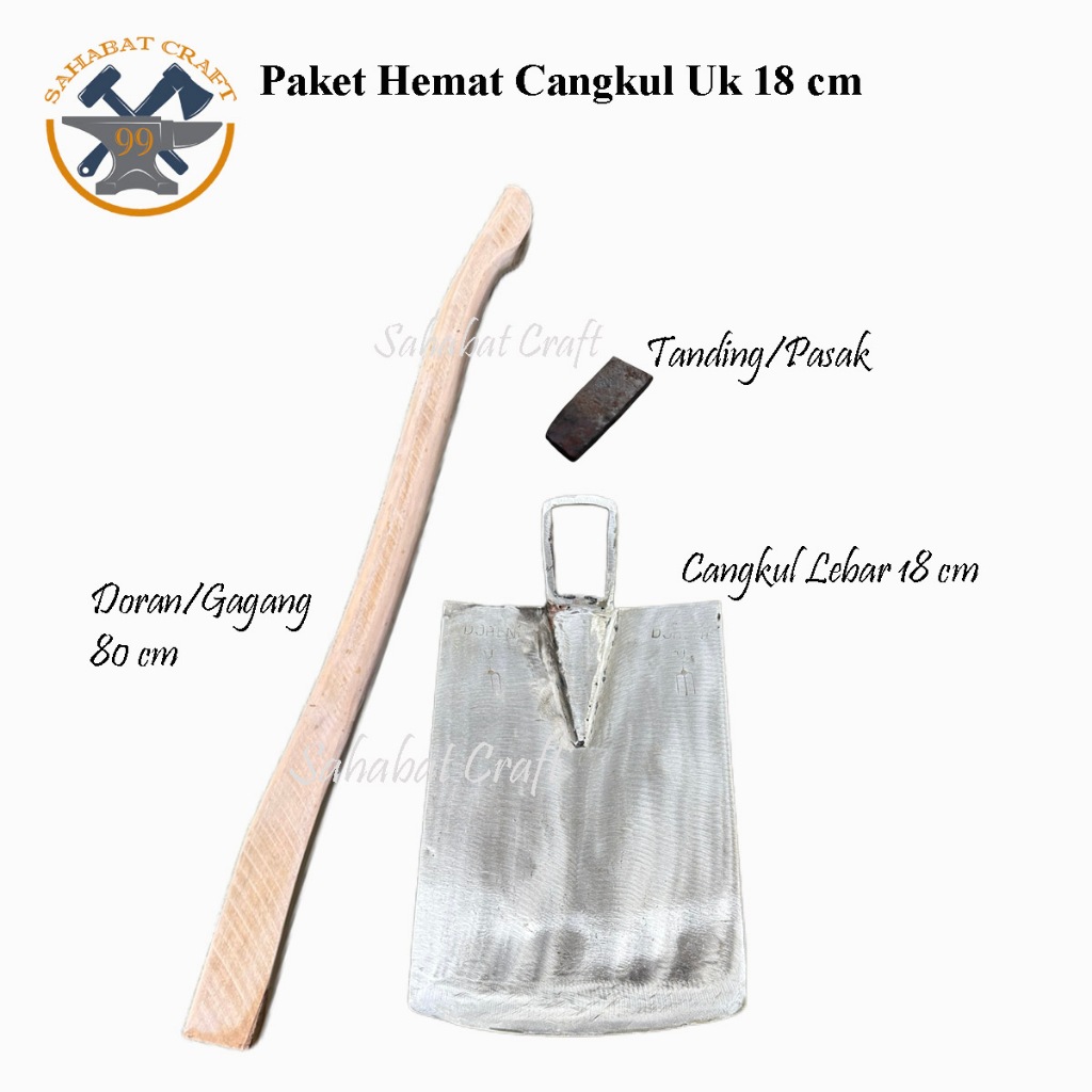 Jual Paket Hemat Cangkul Lebar 18 cm dan Gagang | Pacul Cangkul Sawah ...