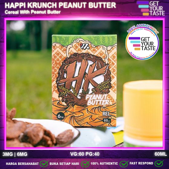 Jual Liquid Happi Krunch Cereal Peanut Butter 60ML by Wise Juice - HK Peanut Butter | Shopee ...