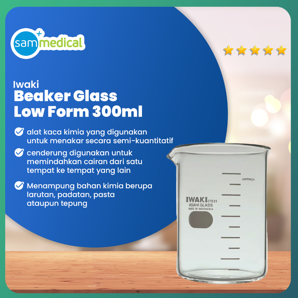 Jual Iwaki Beaker Glass Low Form - 300 ml / Gelas Kimia / Gelas Takar ...