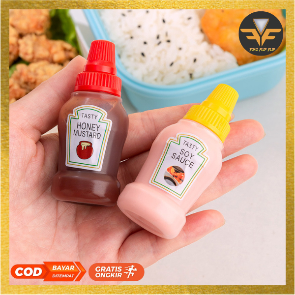Jual BOTOL SAOS MINI BULAT / Botol Wadah Bumbu Saus Kecap Salad ...
