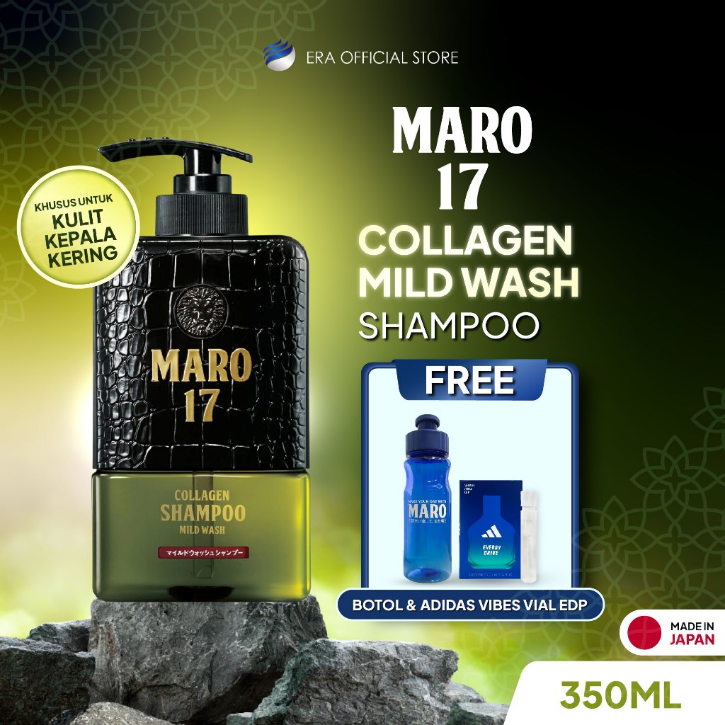 Jual MARO17 Collagen Shampoo MILD WASH 350ml FREE Botol Minum + Adidas ...