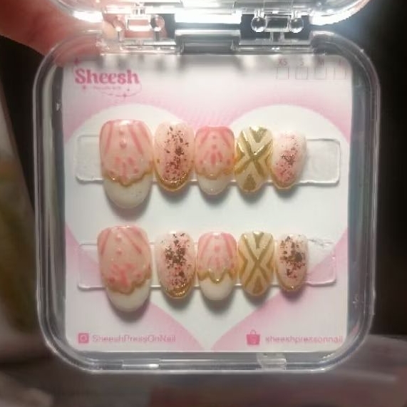Jual Sheesh Press On Nail - Glamour Eid Mubarak - Kuku palsu - Nail art | Shopee Indonesia