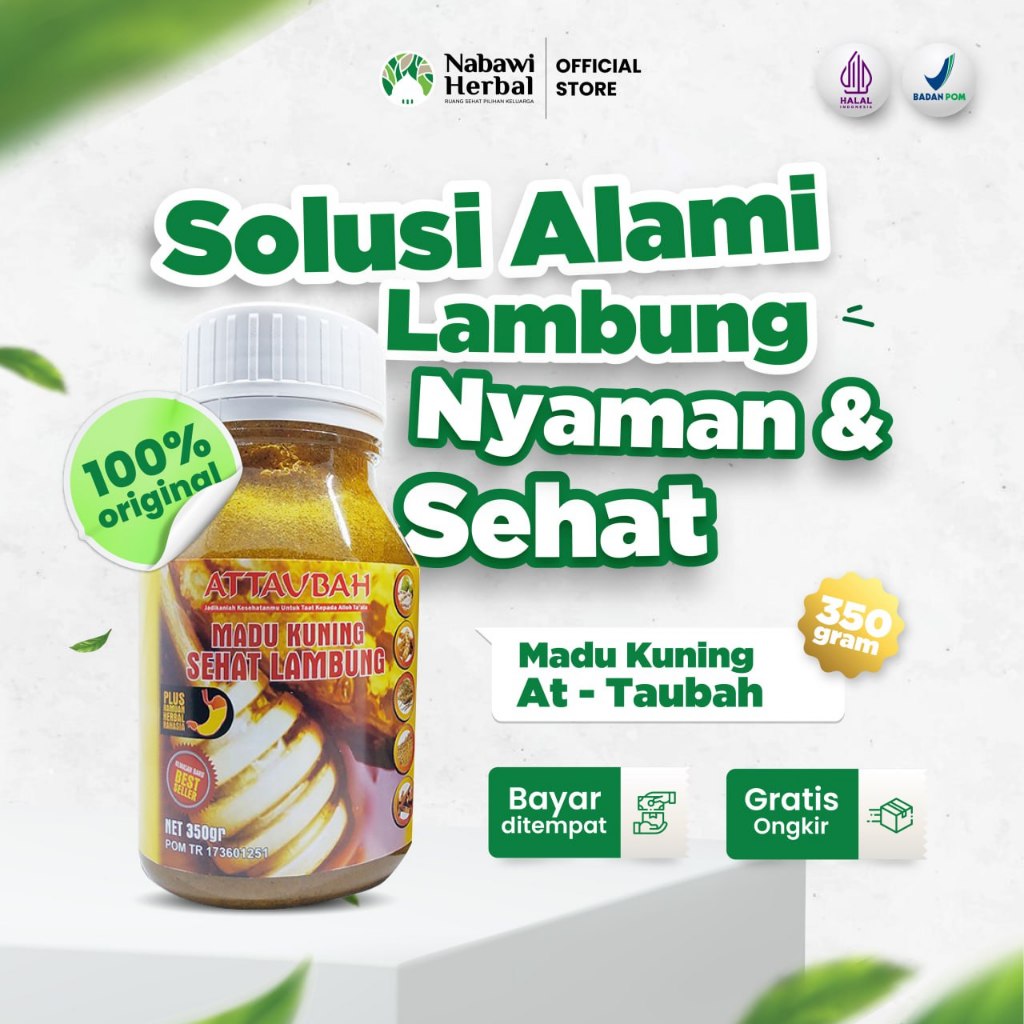 Jual ATTAUBAH - Madu Kuning Sehat Lambung 350gram Atasi Asam Lambung ...
