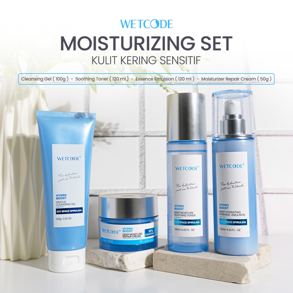 Jual Moisturizing Set (Cleansing Gel, Soothing Toner, Essence Cream, Moisturizer) 4pcs Bundling ...