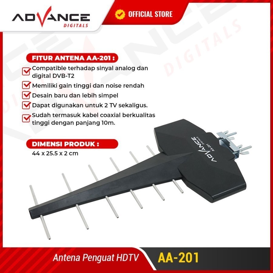 Jual Advance AA-201 Antena Outdoor Digital Analog UHF DVD-T2 Bisa Untuk STB dan Tv Dengan ...