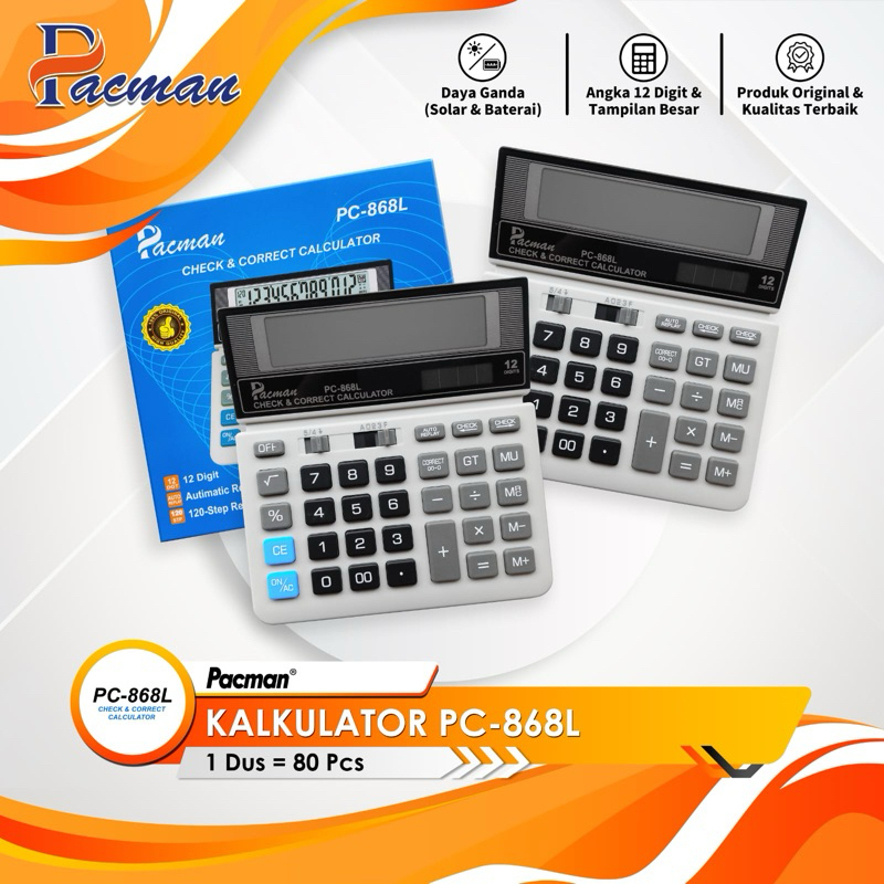 Jual Kalkulator PC - 868 L | Calculator 12 Digit | Automatic Replay ...