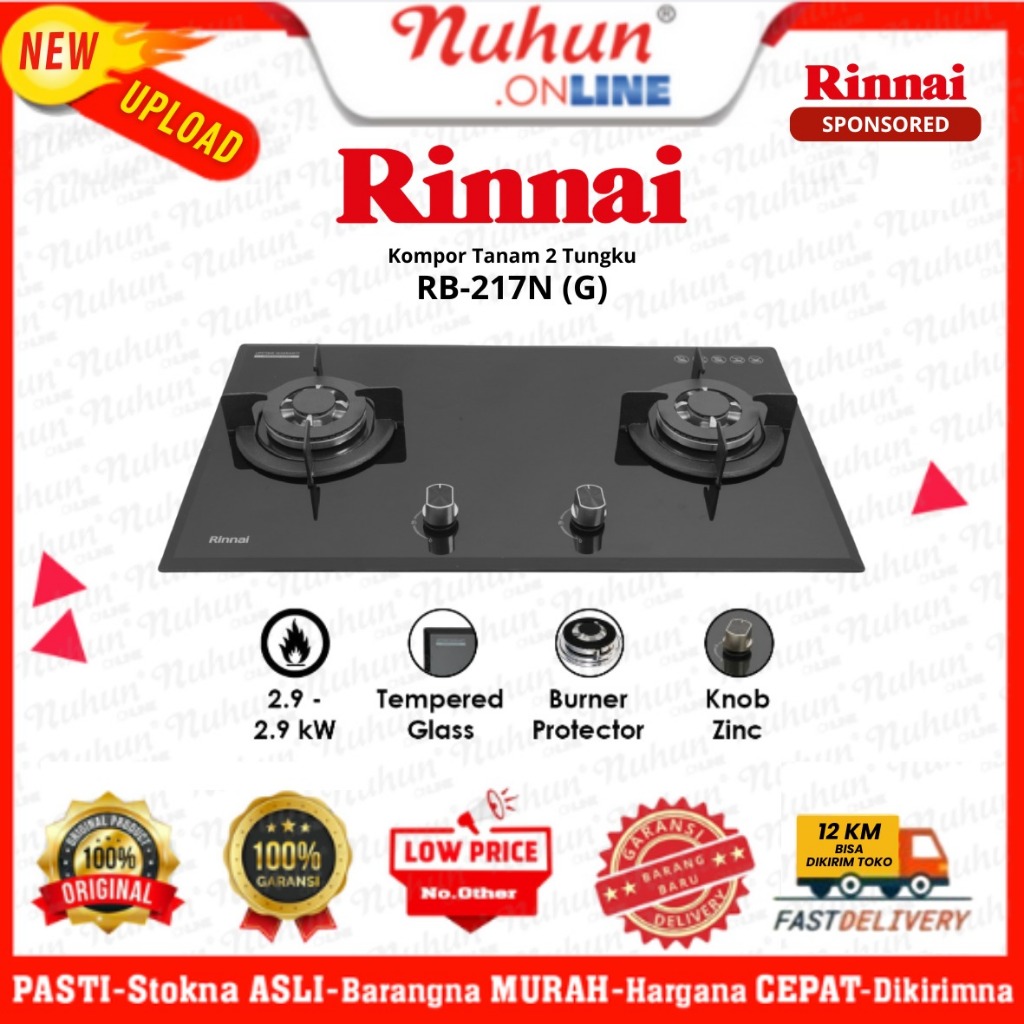 Jual Rinnai Kompor Tanam 2 Tungku RB-217N (G) | Shopee Indonesia
