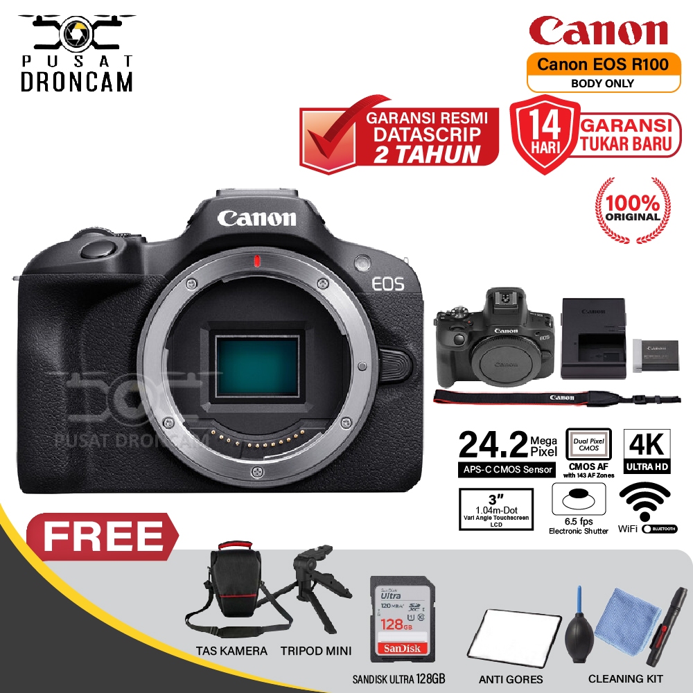 Jual Canon EOS R100 Body Only Mirrorless Camera Canon R 100 BO | Shopee ...